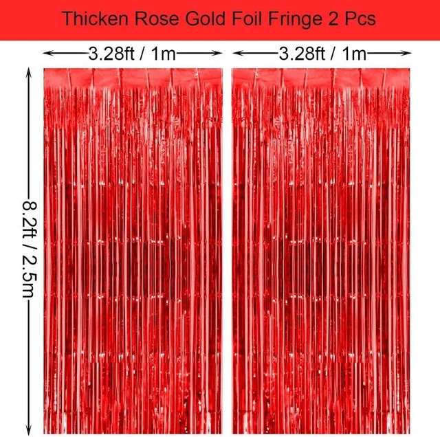 FRINGE BACKDROP 2 Pack Foil Backdrop Curtain, Party Backdrop for ...