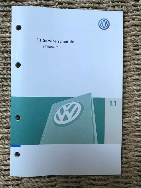 VW SERVICE BOOK SCHEDULE PHAETON manuale non proprietario 2006 STAMPA ...