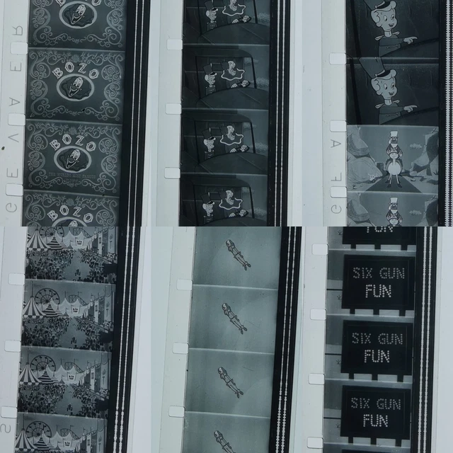 16MM ANIMATION CARTOON film Bozo in "Six-Gun Fun" B&W metalreel $16.00 ...