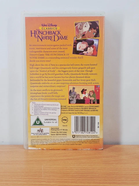 DISNEY HUNCHBACK OF Notre Dame VHS Walt Disney Classics Charity Sale £0 ...