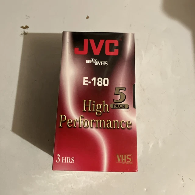 JVC E180 BLANK Tapes VHS High Performance Video Tapes Pack of 5 Tapes New £10.99 - PicClick UK