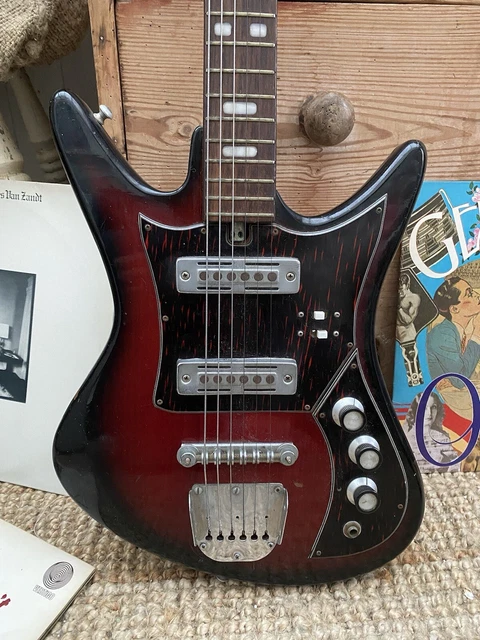 VINTAGE ELECTRIC GUITAR Audition Teisco 1960s Shark Fin Japan Working ...
