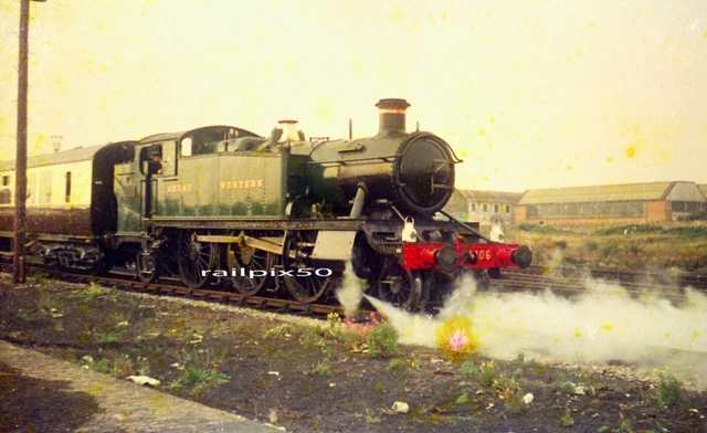 ORIGINAL RAILWAY TRAIN NEGATIVE. GWR steam loco No. 6106. Old Oak 1972 ...