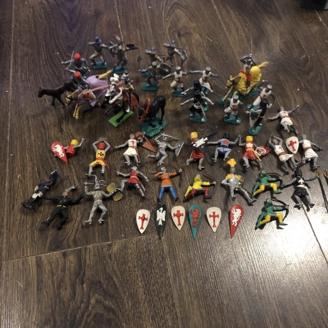 LOT VINTAGE 39 TIMPO toy CRUSADERS medieval KNIGHTs Plus Accessories ...