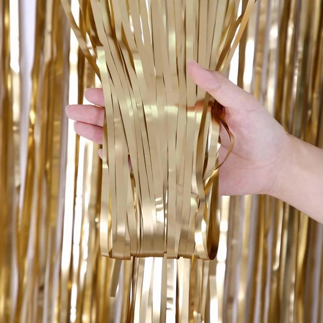 2 PACK PHOTO Booth Backdrop Foil Curtain Tinsel Backdrop 3.3ft x 9.9ft ...