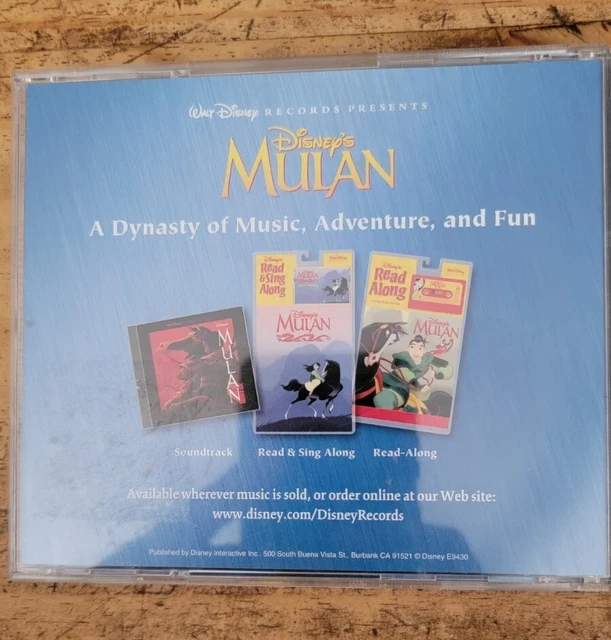 DISNEY'S MULAN ANIMATED StoryBook (Windows/Mac, 1998) CD ROM ONLY $9.00 ...