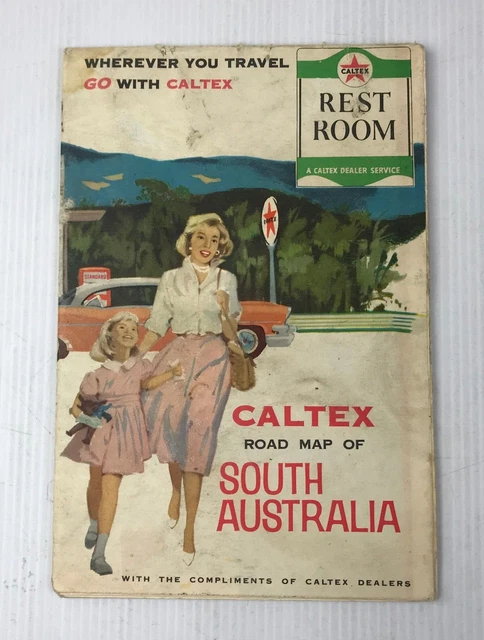 VINTAGE 1950S CALTEX Road Map of South Australia $31.50 - PicClick AU