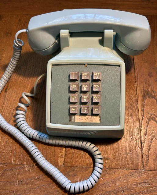 VTG WESTERN ELECTRIC Bell System Teal Blue Push Button Telephone 2500DM ...