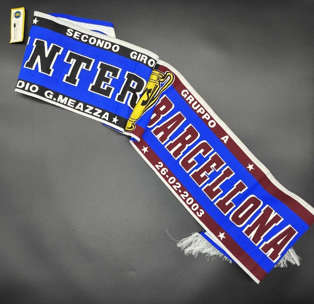 SCIARPA FC INTER barcellona 2002-03 CHAMPIONS LEAGUE BARCELONA SCARF ...