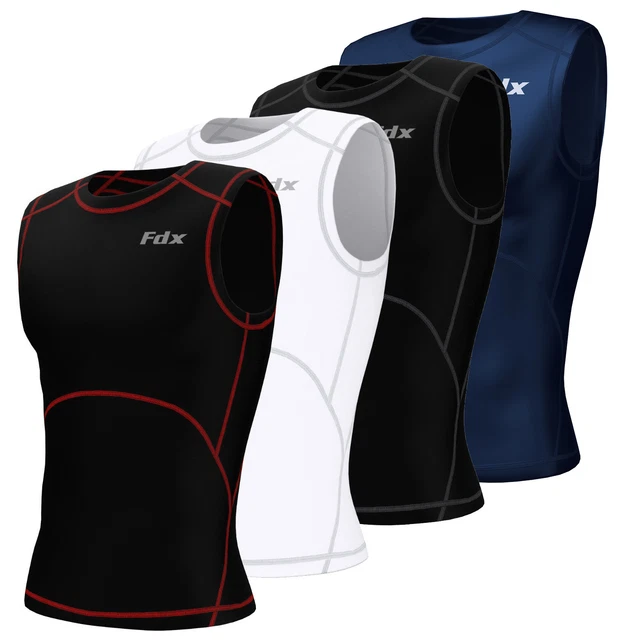 MENS COMPRESSION ARMOUR Base Layer Tops Running Sleeveless Sports Skin ...