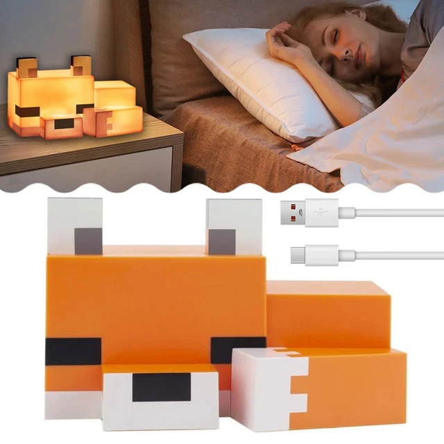 FOR MINECRAFT BEDROOM Atmosphere Fox Light Night Light Gift Ornaments ...