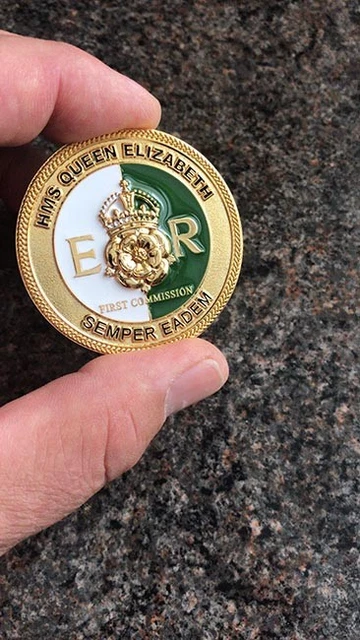 HMS QUEEN ELIZABETH Official Commissioning Challenge Coin £22.50 ...