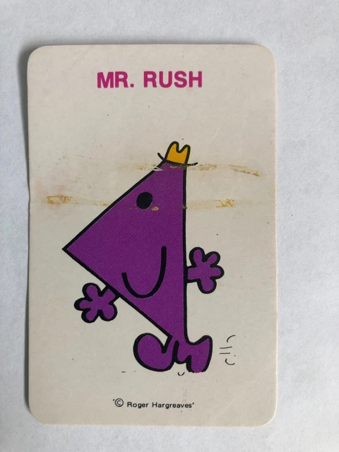 MR MEN RUSH Roger Hargreaves Vintage Rare 1970s Cartoon Newsagent Kids ...