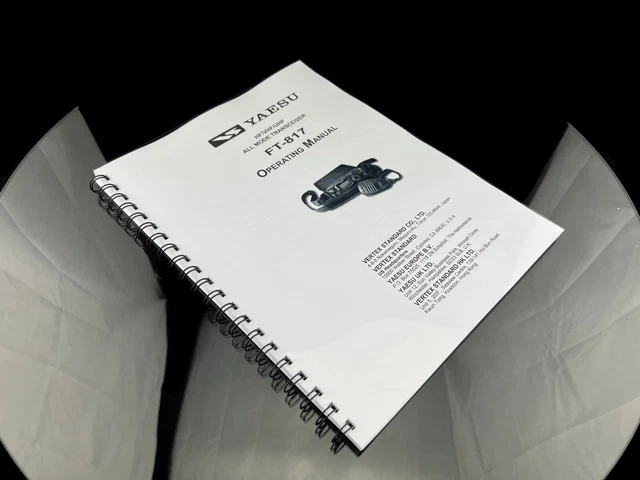 YAESU FT-817 TRANSCEIVER Instruction Operating Manual METAL Coil Bound ...