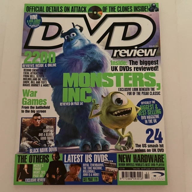DVD REVIEW MAGAZINE Issue 42 - Monsters Inc - Pixar - 2002 £6.95 ...