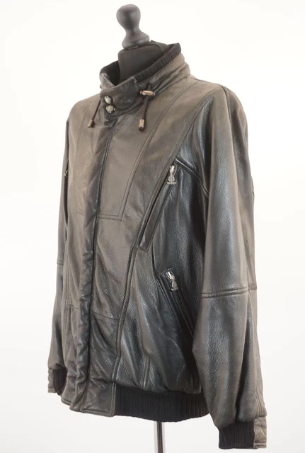 KAPRAUN HERREN BLOUSON Lederjacke XL schwarz uni Vintage Echt Leder A1359 EUR 149,50 - PicClick DE