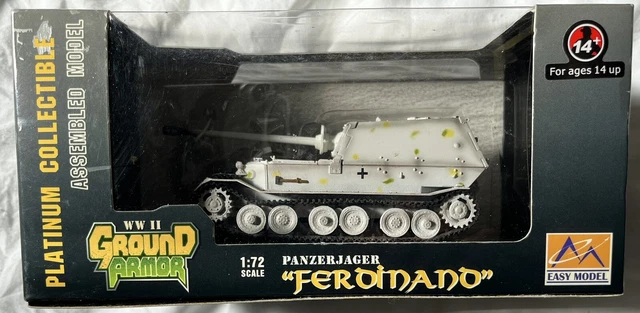 EASY MODEL GERMAN Panzerjager Ferdinand tank destroyer 1:72 Assembled ...