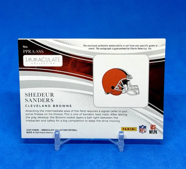 SHEDEUR SANDERS ROOKIE Patch Auto 2025 Immaculate Rpa Rc #/99 On Card ...