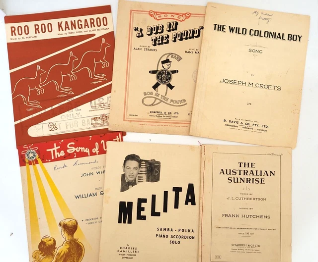 AUSTRALIAN COMPOSED 1940S/50S Sheet Music x6 -Hutchens,Crofts,James ...