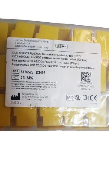 100 DENTSPLY SIRONA XIOS Plus Intraoral Posterior Sensor Holder Yellow ...