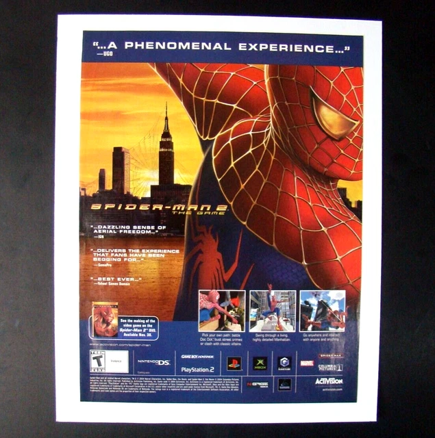 SPIDER-MAN 2 PRINT Advertisement Poster Original Xbox PS2 Video Game ...
