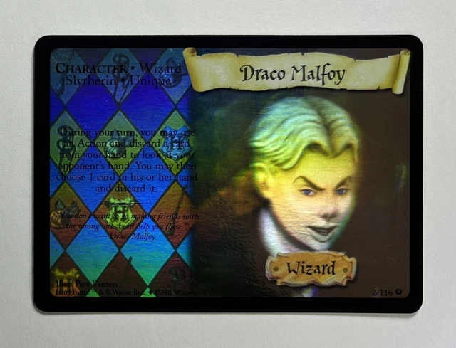HARRY POTTER TCG Draco Malfoy Holo Base Set 2/116 Foil Rare LP £6.36 ...