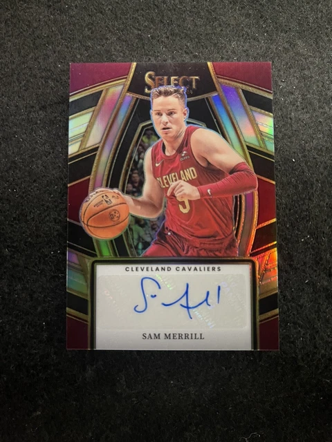 SAM MERRILL 2023-24 Panini Select argent Prizm #SSS-SCC auto autographe ...