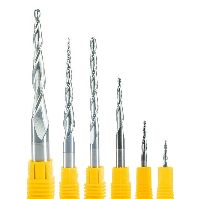 NANO COATED TUNGSTEN Carbide Tapered Ball Nose Router Bit for Smooth £8 ...