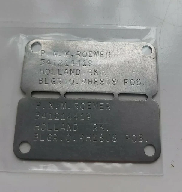 C.WW2/POST-WAR DUTCH ARMY Soldier’s Dog Tags £29.95 - PicClick UK