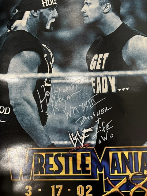 WWE WWF WRESTLEMANIA 18 X8 Poster signed by Hulk Hogan W/ Inscription ...