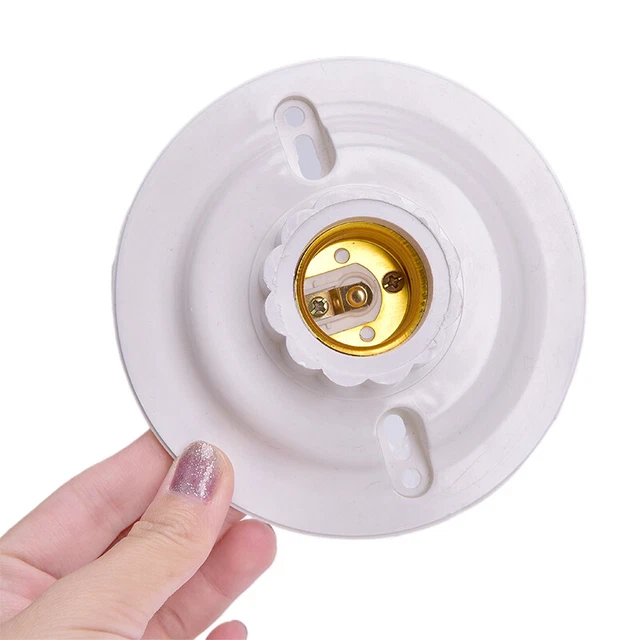 E27 LED LIGHT Bulb Holder Round Socket E27 Base Hanging Lamp Socket ...