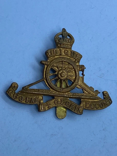 ORIGINAL ARMÉE BRITANNIQUE WW1/WW2 Royal Artillerie Cap Badge - Machine ...