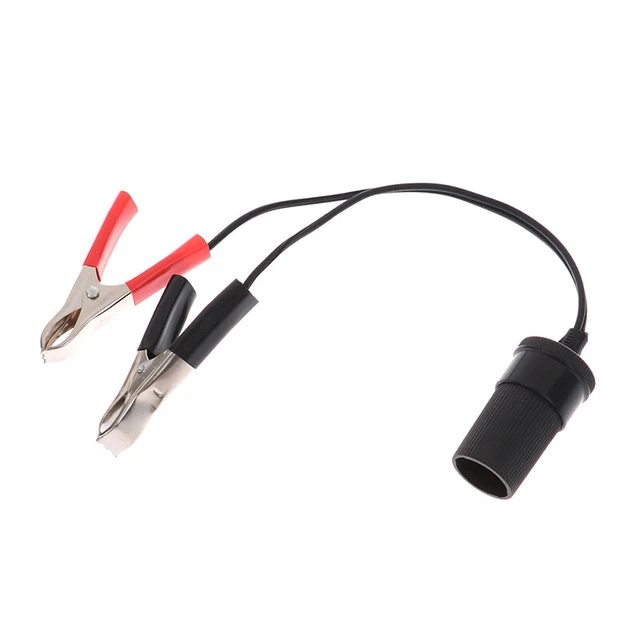 12 VOLT BATTERY Terminal Clip-on Power Socket Adapter Plug Car Boat Van ...