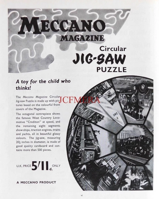MECCANO MAGAZINE 'CIRCULAR Jig-Saw Puzzle' ADVERT 1963 Vintage Print Ad ...