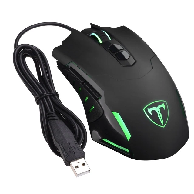 PICTEK GAMING MOUSE der EXTRAKLASSE "T7" - Viele LED GREEN LIGHT SUPER ...