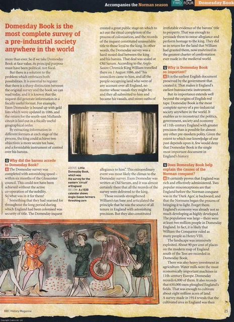 DOMESDAY BOOK: THE Most Important Document In English History? An Original Artic £12.49 ...