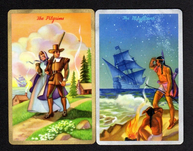 VINTAGE SWAP/PLAYING CARDS - The Pilgrims & The Mayflower Pair $2.50 ...
