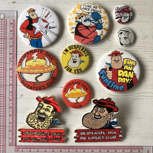 VTG OG DESPERATE Dan Dandy Comic Pin Badges Job Lot 1980s EUR 10,79 ...