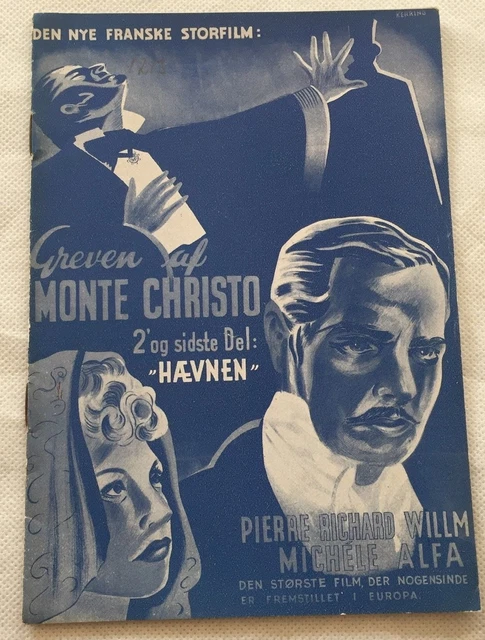 LE COMTE DE Monte Cristo Pierre Richard-Willm Alfa Vtg 1943 Danish ...