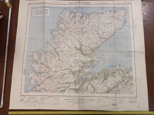 ORIGINAL WW2 BRITISH Army RAF Navy Base Map of Scotland - North £20.00 ...