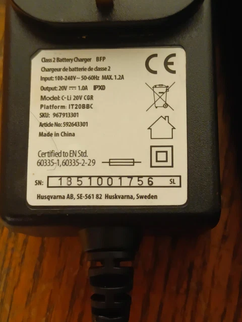 FLYMO C-LI 20V CGR 20V 1A Battery Charger Genuine Original Tested ...