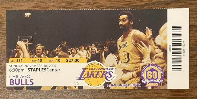 KOBE BRYANT VS CHICAGO BULLS BILLET DE JEU COMPLET AUTHENTIQUE 11-18 ...