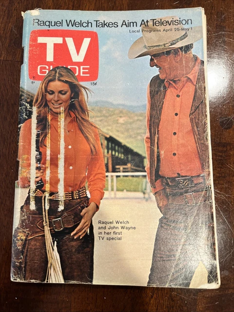 TV GUIDE APRIL 25-May 1 1970 John Wayne Raquel Welch ENE Wear On Cover ...