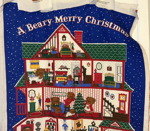 READY-TO-SEW A BEARY Merry XMAS Advent Calendar Fabric, Back Panel ...