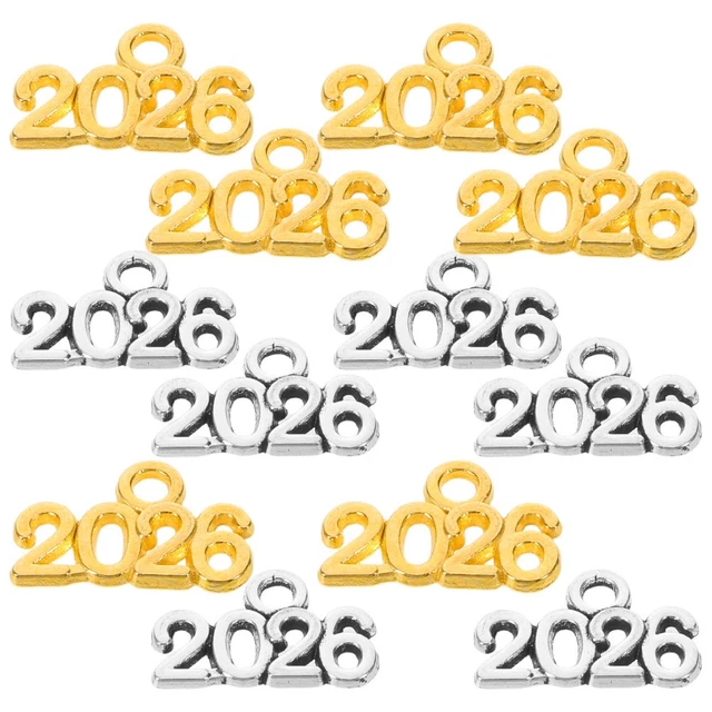 100PCS 2026 NUMBER Charms - 2026 Year Number Pendant Charms - Mini ...