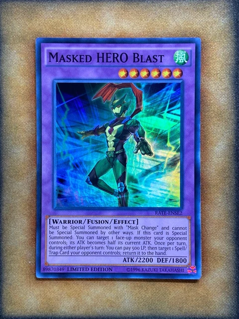 YUGIOH MASQUÉ HERO Blast RATE-ENSE2 super rare édition limitée comme ...