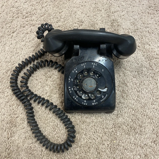 VINTAGE BELL SYSTEM Western Electric Black Rotary Dial Desk Telephone £35.66 - PicClick UK