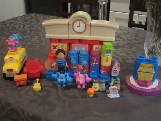 NICKELODEON BLUE'S CLUES Leap Builders Blue's School Building Blocks w ...