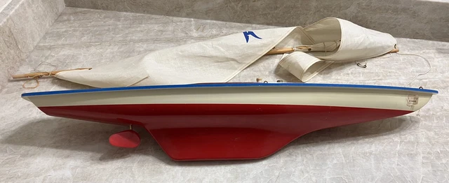 VINTAGE SAILING YACHT Model Seifert Boat Albatros With Sails Segelboot ...