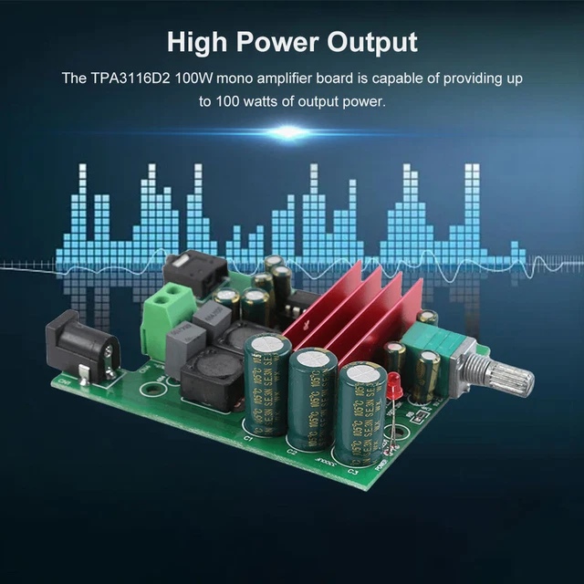 TPA3116D2 SUBWOOFER POWER Amp Board HiFi Low Distortion Audio Amplify ...